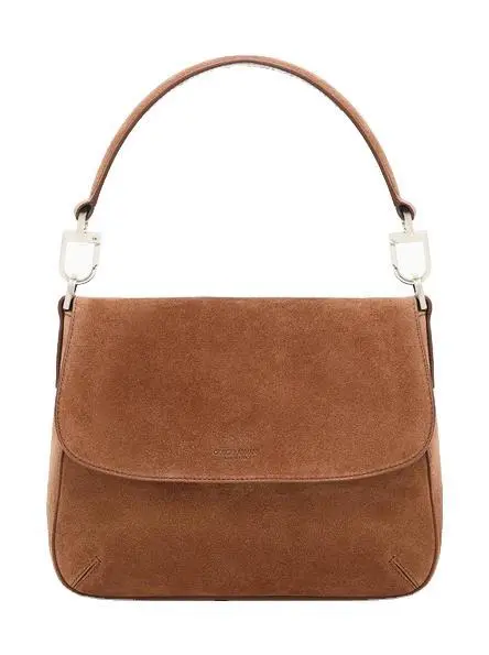 Giorgio Armani La Prima Soft Medium Suede Handbag - Brown