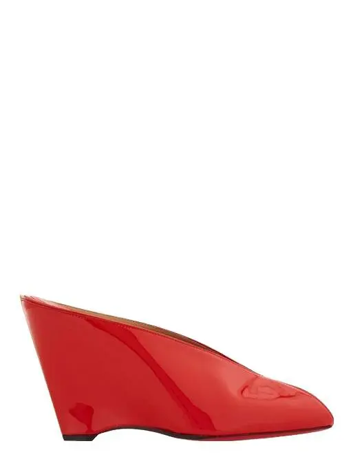 FERRAGAMO Peep Toe Mule - Red