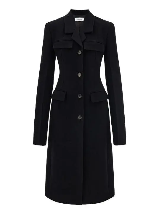 FERRAGAMO Fitted Single-breasted Coat - Black