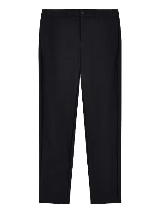 Giorgio Armani Technical Waffle Flat-front Trousers - Black