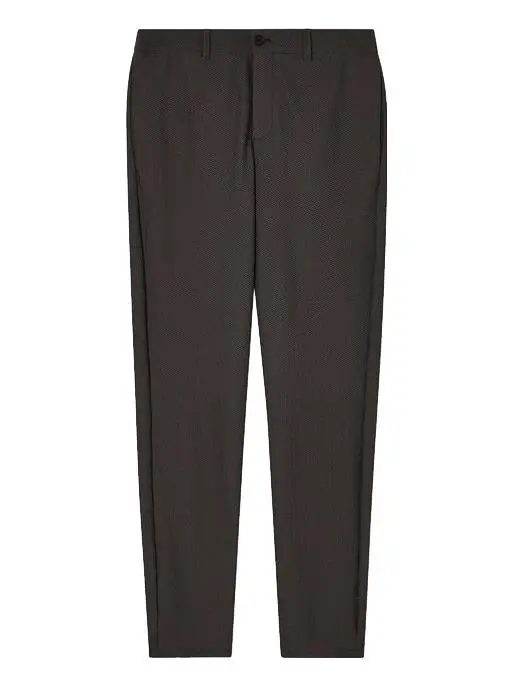 Giorgio Armani Technical Waffle Flat-front Trousers - Natural