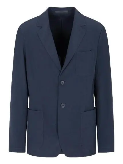 Giorgio Armani Silk Crêpe Single-breasted Jacket - Blue