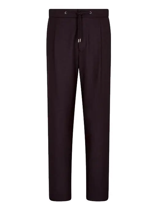 Giorgio Armani Single-pleat Cashmere Drap Trousers - Red
