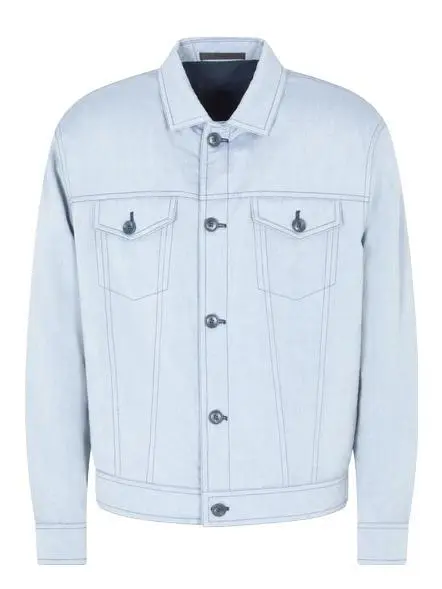 Giorgio Armani Silk Canvas Blouson - Blue