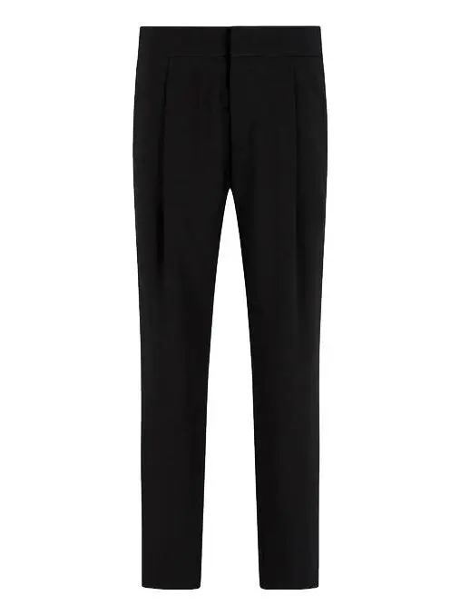 Giorgio Armani Single-pleat Virgin Wool Crêpe Trousers - Black