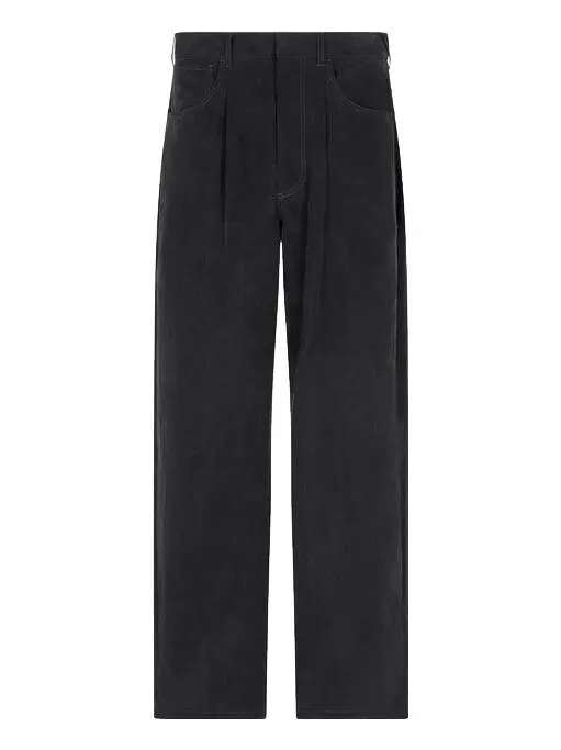 Giorgio Armani Single-pleat Lyocell Canvas Trousers - Black