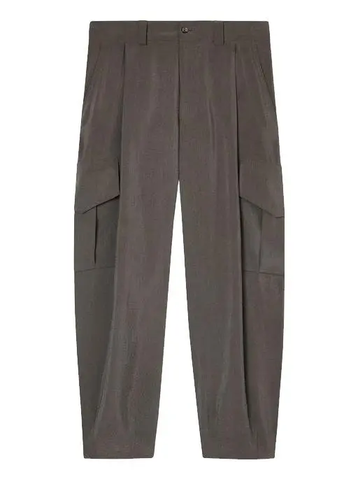 Giorgio Armani Washed Silk-blend Trousers - Red