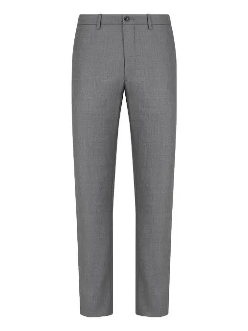 Giorgio Armani Flat-front Trousers In Wool And Cashmere Gabardine - Natural