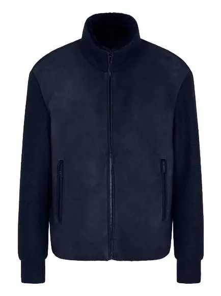 Giorgio Armani Lamb Shearling Suede And Virgin Wool Blouson - Blue
