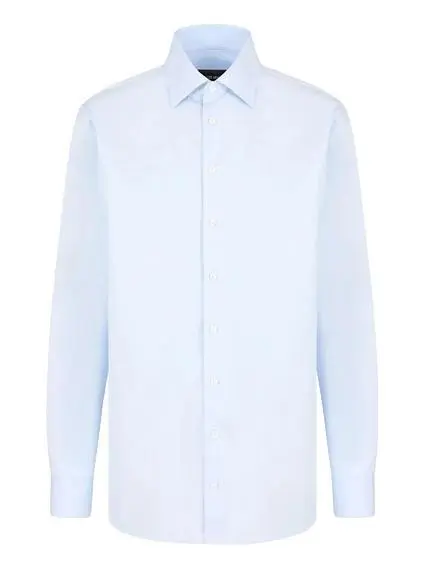 Giorgio Armani Regular-fit Luxury Cotton Shirt - Blue