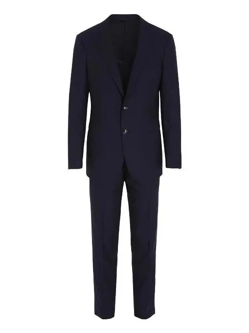 Giorgio Armani Manhattan Line Single-breasted Suit In Pinstripe Virgin Wool - Blue