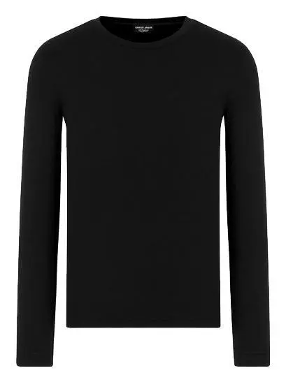 Giorgio Armani Icon Cashmere Interlock Crew-neck Jumper - Black