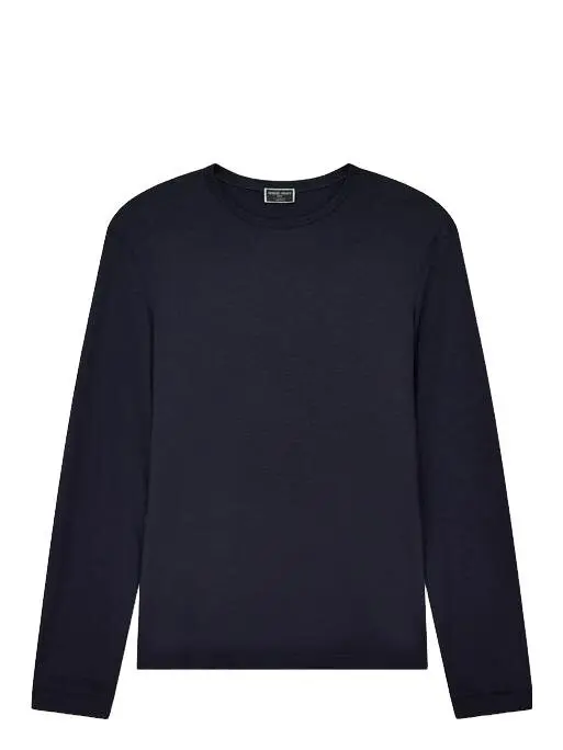 Giorgio Armani Icon Cashmere Interlock Crew-neck Jumper - Navy
