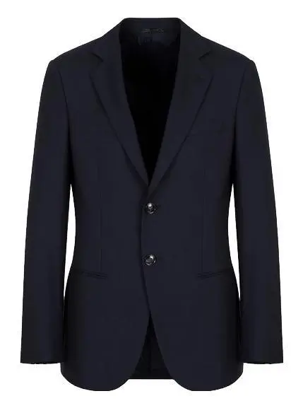 Giorgio Armani Single-breasted Cashmere Jacket - Navy