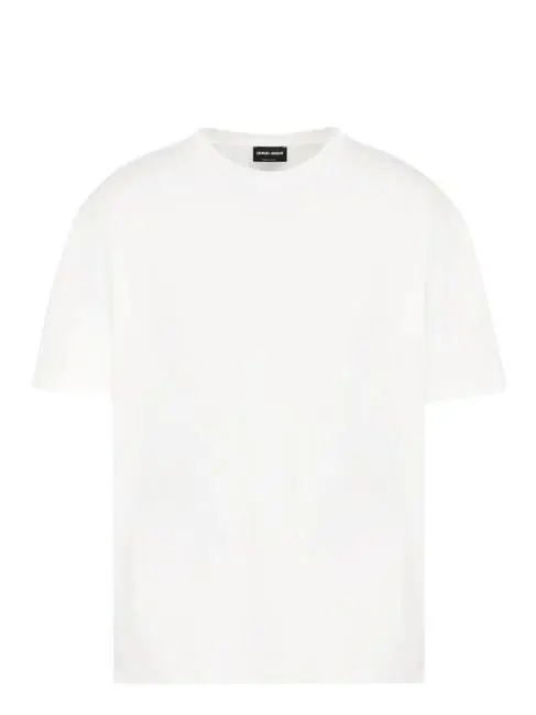Giorgio Armani Cashmere And Cotton Interlock Crew-neck T-shirt - White