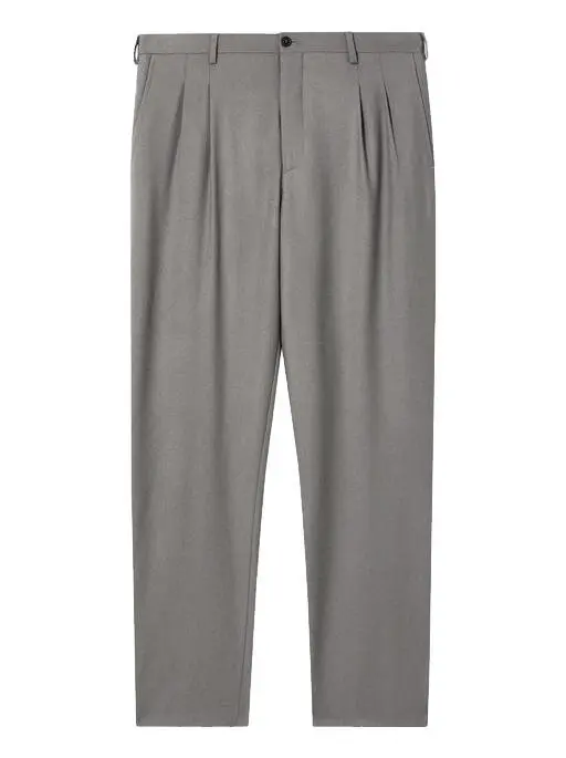 Giorgio Armani Wool Flannel Trousers - Natural