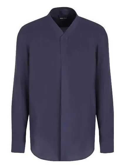 Giorgio Armani Giorgios Regular-fit Silk Twill Shirt - Blue