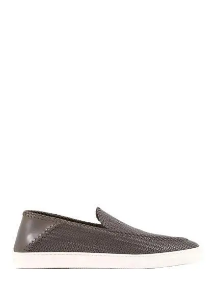 Giorgio Armani Galleria 3 Braided Leather Slip-ons - Natural
