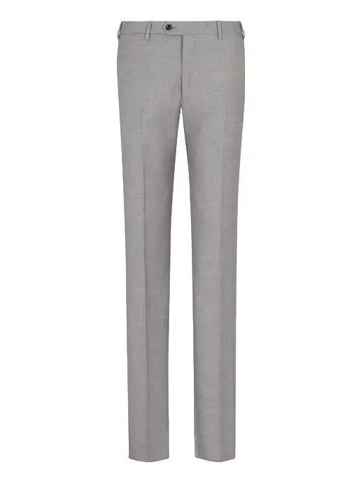 Giorgio Armani Flat-front Virgin Wool Trousers - Natural