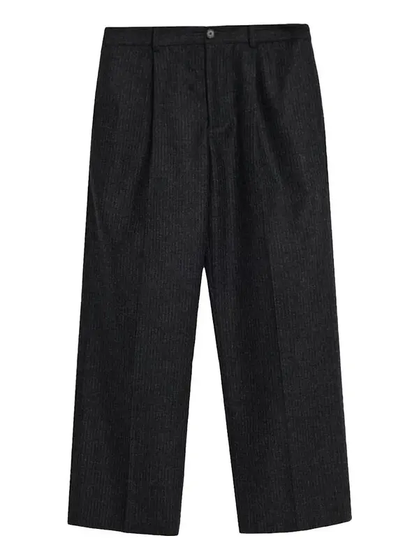 FRAME Pinstripe Wide-leg Trousers - Dark Grey