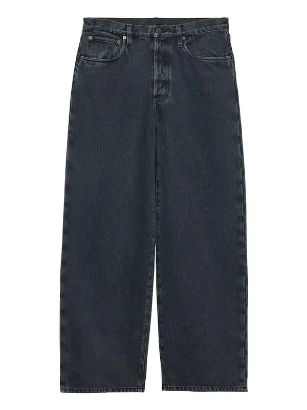 Prada Overdyed Denim Wide-leg Jeans - F04oz Obsidian