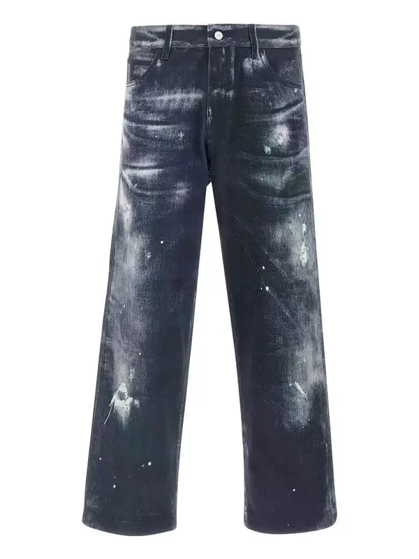 Emporio Armani Distressed Print Jeans - Blue