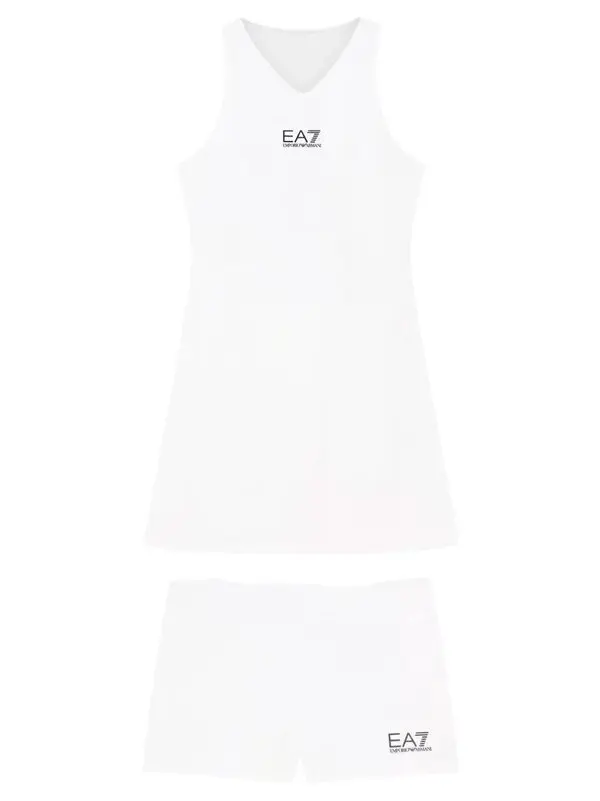 Emporio Armani Logo-embellished Tennis Dress - White