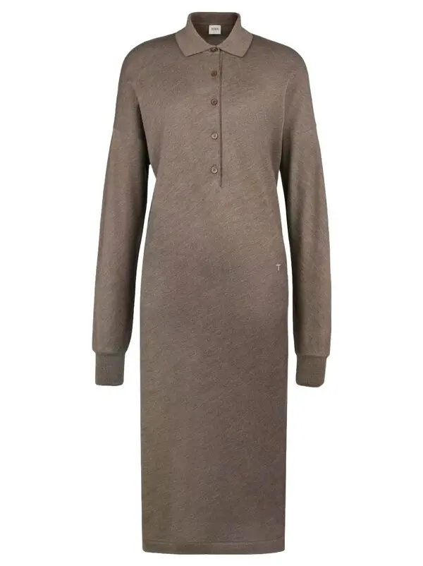 TOD'S Polo-neck Knitted Dress - Brown