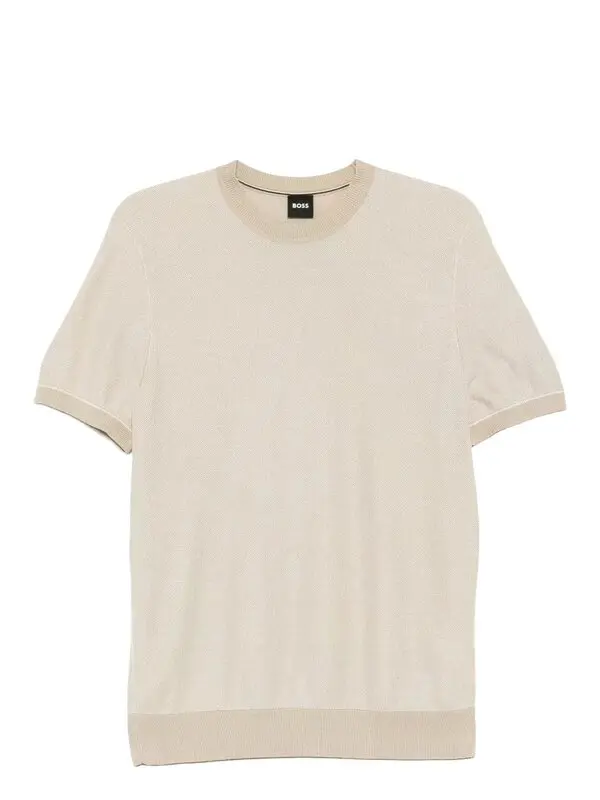 BOSS Knitted T-shirt - Neutrals