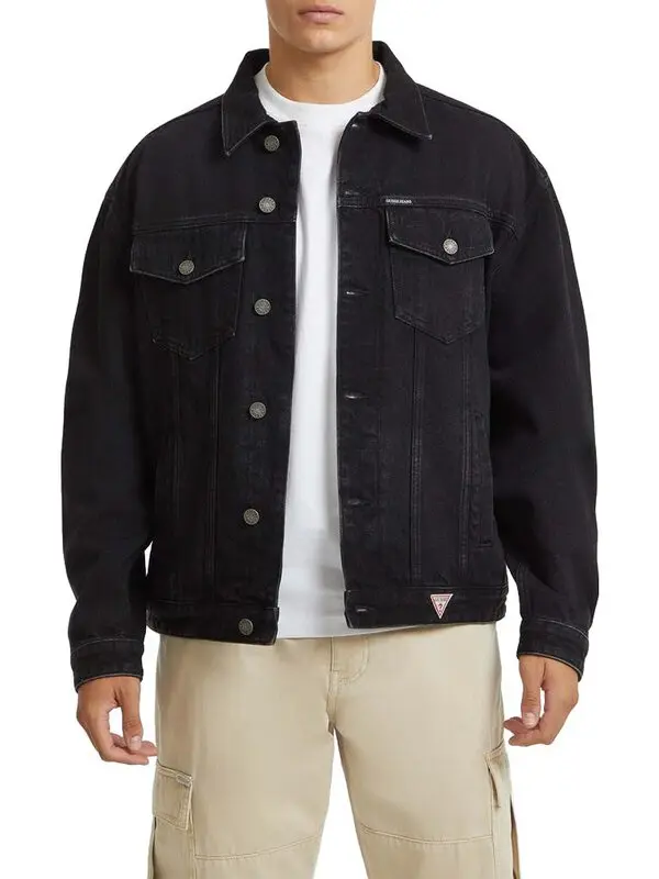 GUESS JEANS Oversize Denim Trucker Jacket - Gjbb