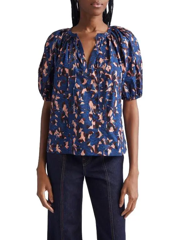 Ulla Johnson Tie Neck Puff Sleeve Top - Mirage