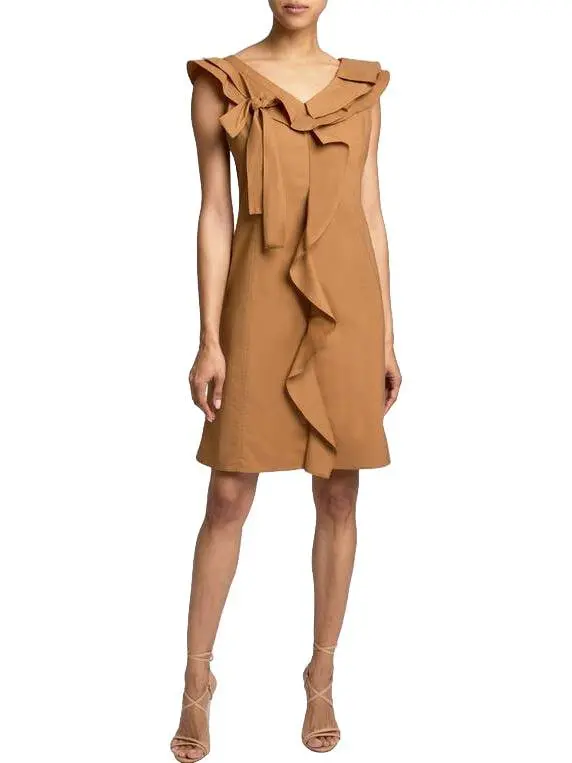 Santorelli Silvi Short Cap-sleeve Shift Dress - Coconut