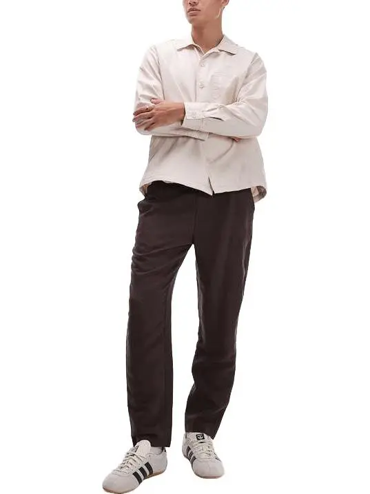 Topman Tapered Linen Blend Pants - Brown