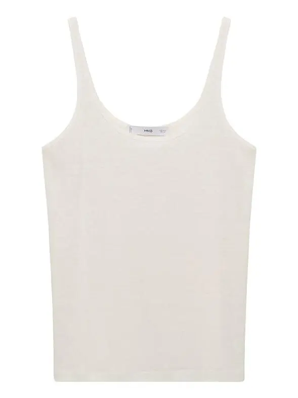 Mango Linen Tank - Off White