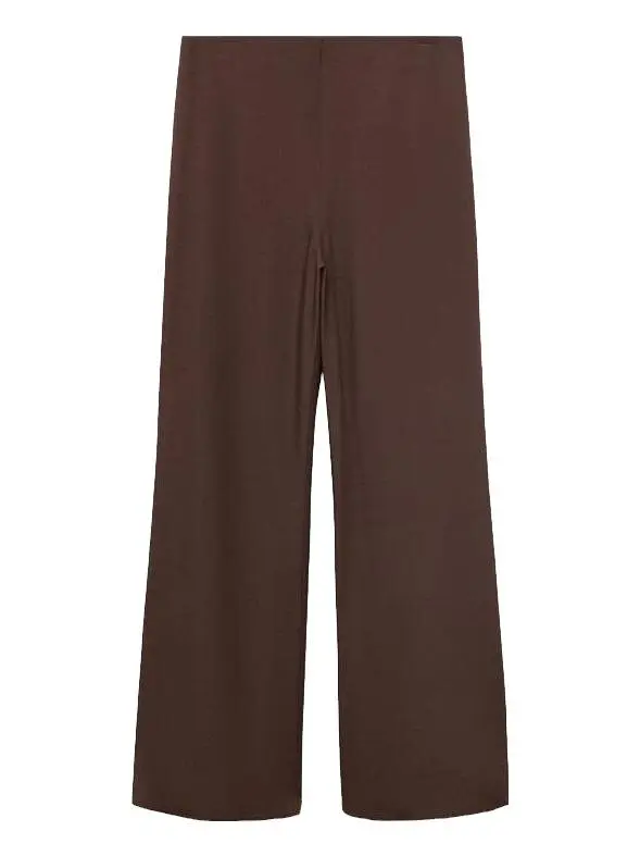 Mango Flat-front Straight-leg Trousers - Brown