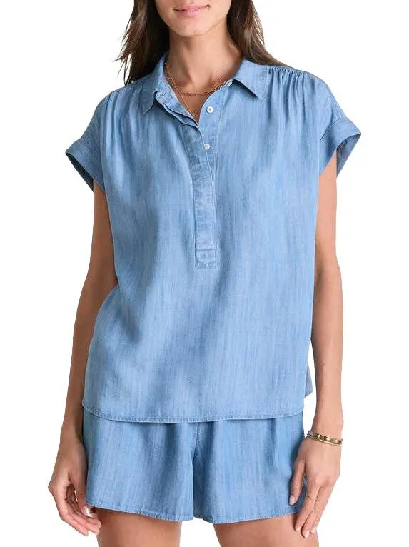 Vineyard Vines Lyocell Chambray Top - Blue Mirage