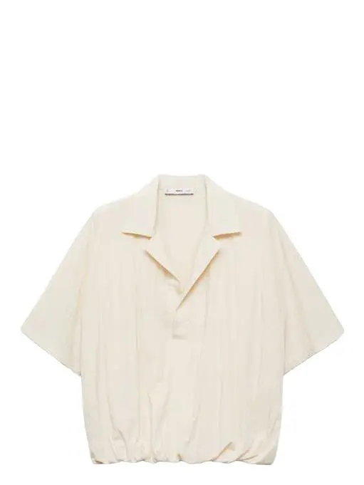 Mango Puffed Cropped Shirt - Vanilla