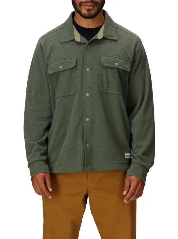 MARMOT Felton Long Sleeve Fleece Snap-up Shirt - Olive Grove Heather