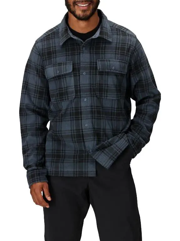 MARMOT Felton Long Sleeve Fleece Snap-up Shirt - Thunderhead Plaid