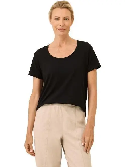 PACT Organic Cotton Softspun Scoop Neck Tee - Black