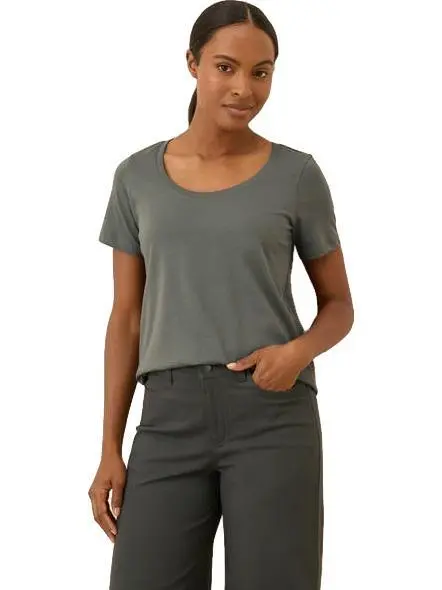 PACT Organic Cotton Softspun Scoop Neck Tee - Castor Green