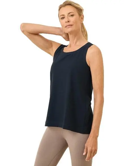 PACT Luxe Stretch Jersey Swing Tank - Midnight Blue