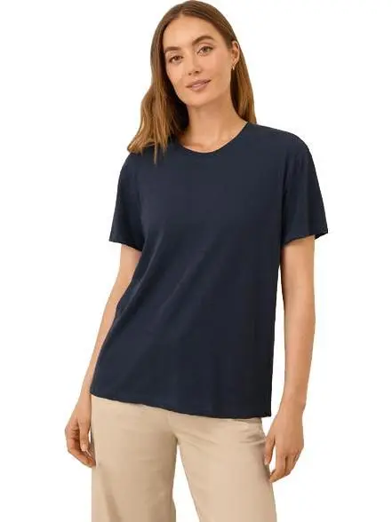 PACT Organic Cotton Featherweight Slub Relaxed Tee - Midnight Blue