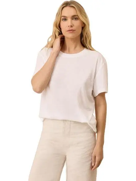 PACT Organic Cotton Featherweight Slub Relaxed Tee - White