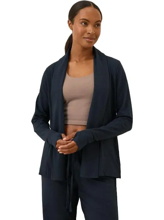 PACT Luxe Essential Swing Cardigan - Midnight Blue