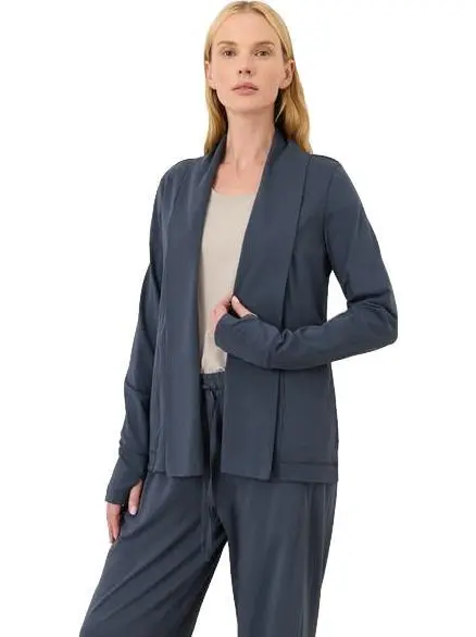 PACT Luxe Essential Swing Cardigan - Steel Blue