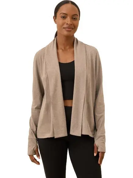 PACT Luxe Essential Swing Cardigan - Stucco Heather