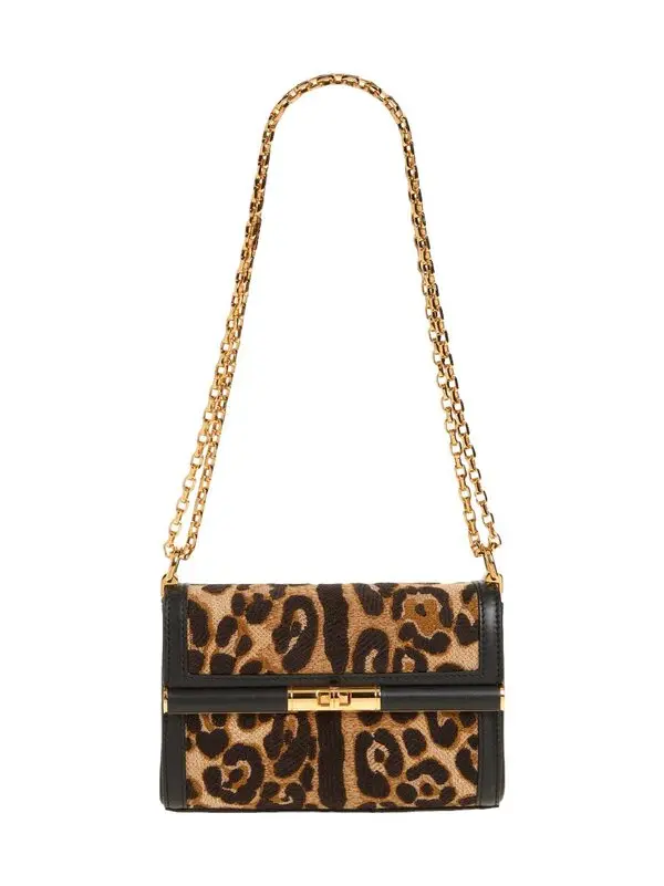 Dolce & Gabbana Mini Marlene City Leopard Print Shoulder Bag - 89738 Leo/nero