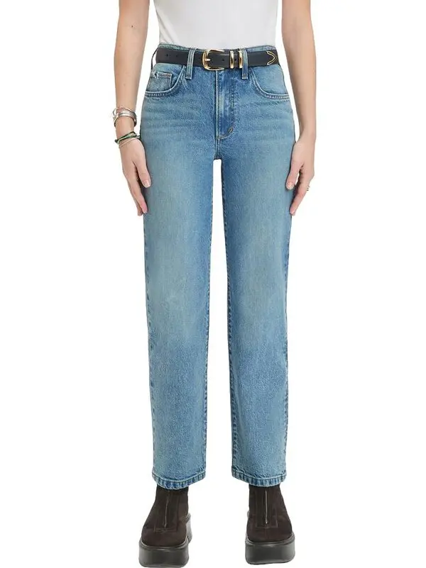 FAVORITE DAUGHTER The Morgan Shortie High Waist Straight Leg Jeans - Santa Barbara