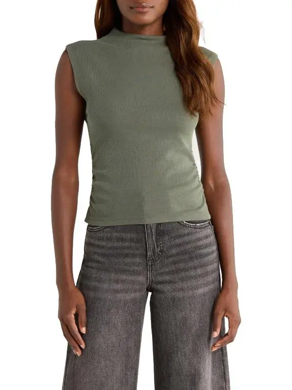 Marine Layer Lexi Sleeveless Mock Neck Top - Beetle